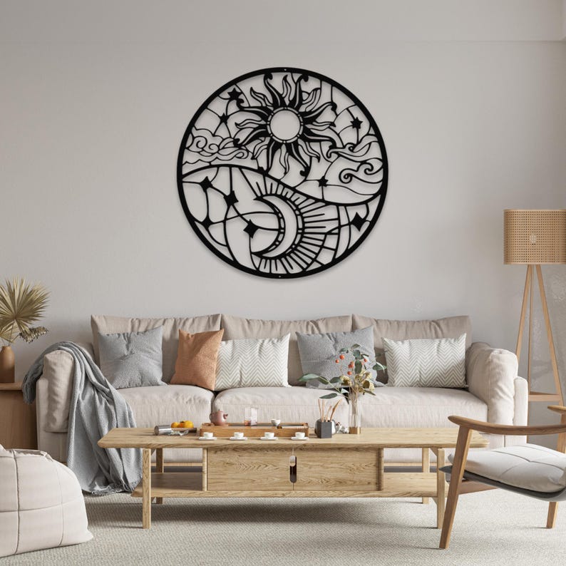 Sun and Moon Dxf Svg Digital Files | Celestial Laser Cut Files ...