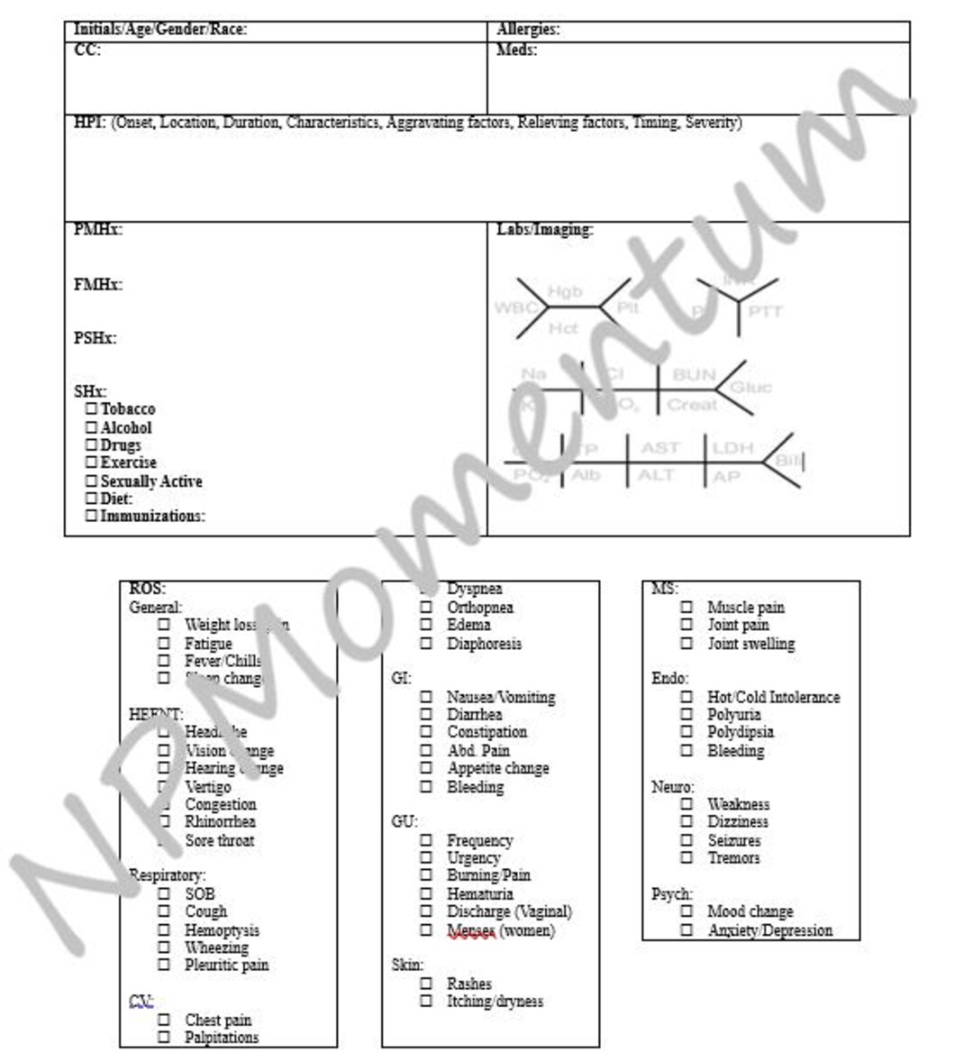 Simple Nurse Practitioner Student SOAP Note Template - Downloadable PDF ...