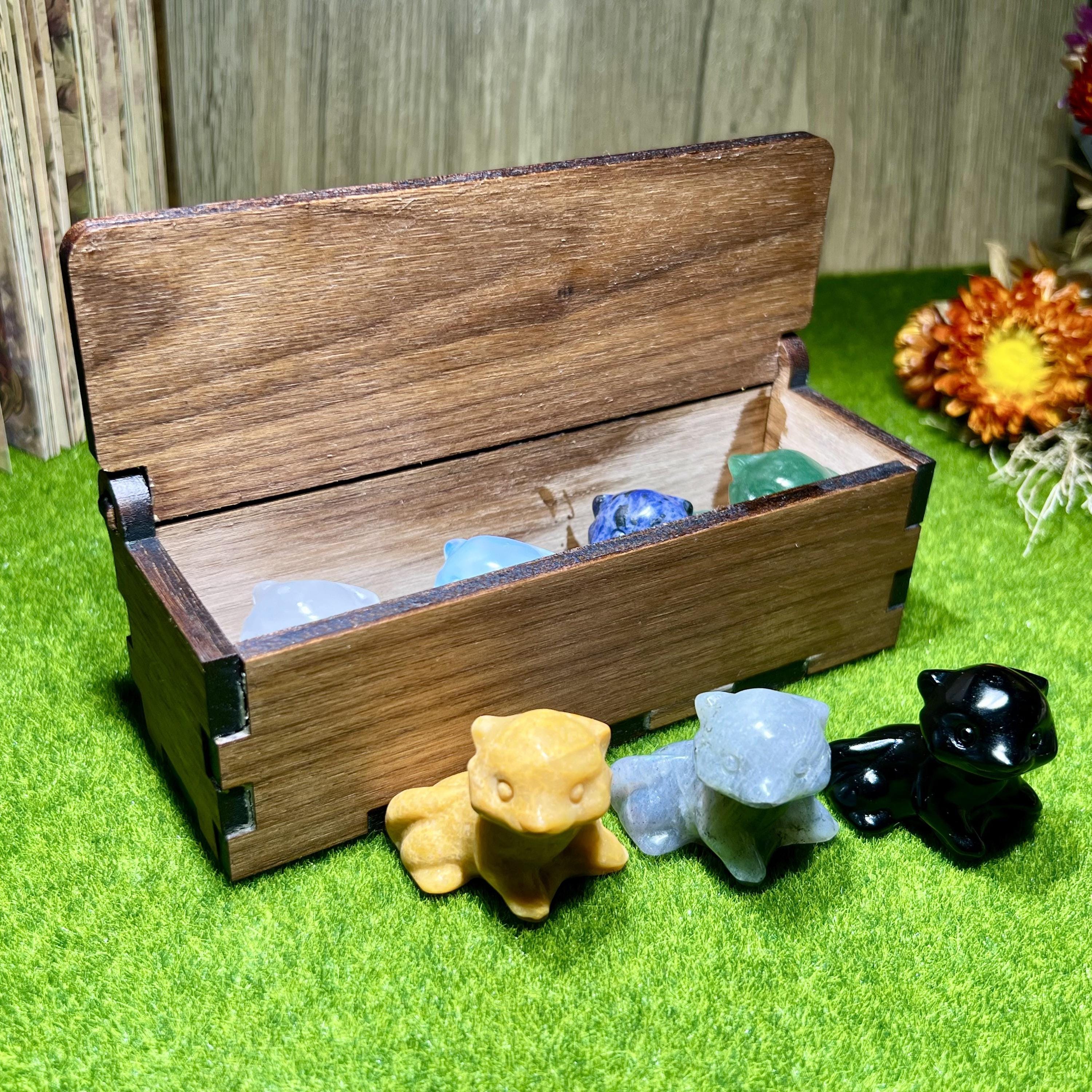 7 Chakra Crystal Otter Set, Healing Crystal Animals, Custom Wooden Box ...