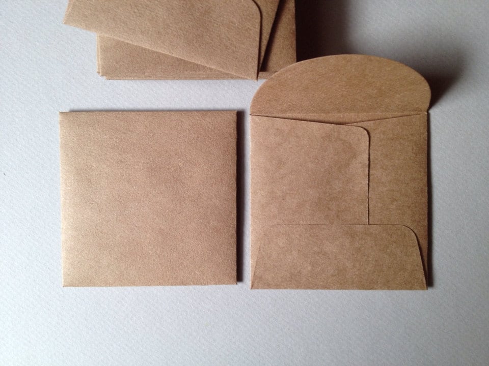 100 Kraft Envelopessmall Square Envelopes-size 3 X 3 Seed - Etsy