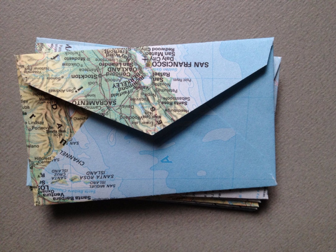 Mini Map Envelopes - World Atlas Map Envelopes- Size 2 1/4" X 3 1/2 ...