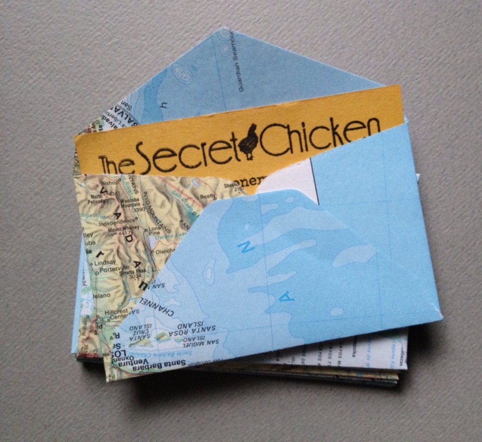 Mini World Atlas Map Envelopes: Upcycled Paper Envelopes (2 1/4" X 3 1/ ...