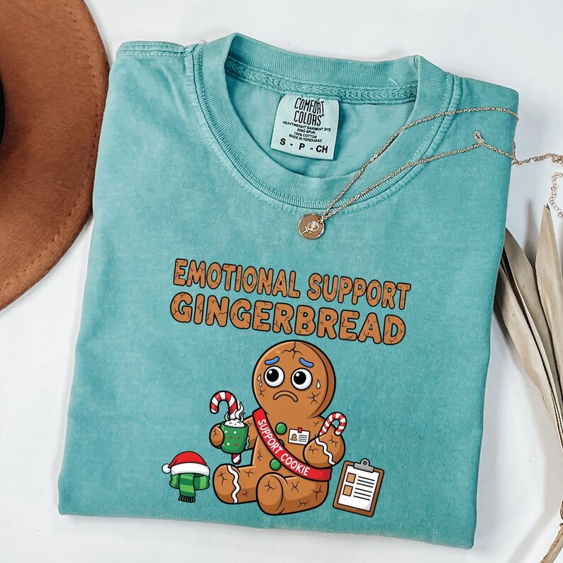 Comfort Colors® Emotional Support Gingerbread Shirt, Funny Christmas ...