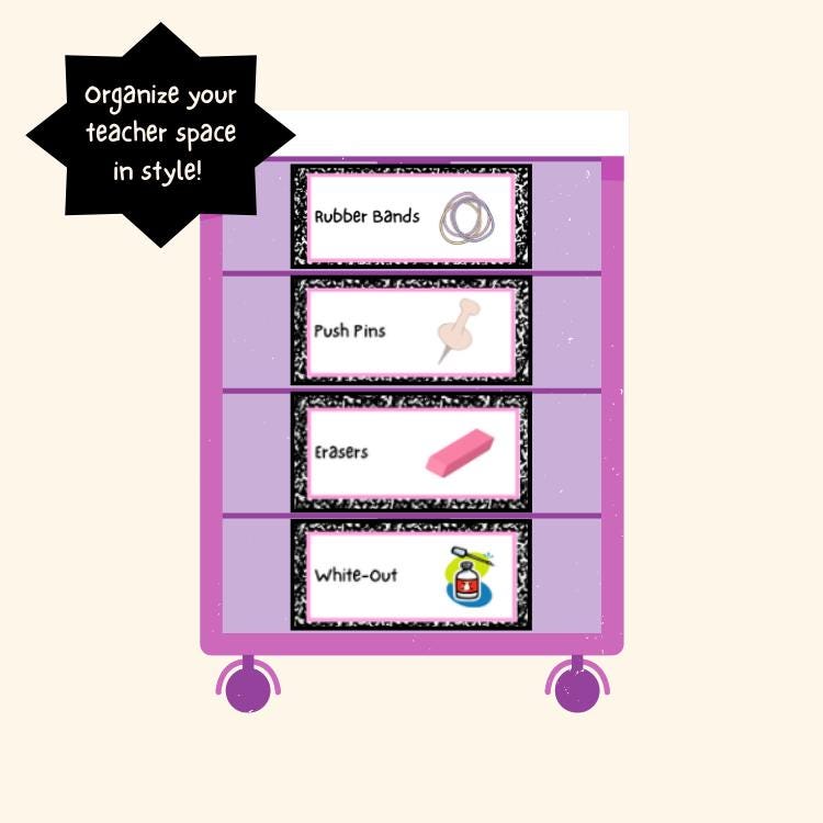 Teacher Toolbox Labels Pastel, Composition Book Classroom Decor ...