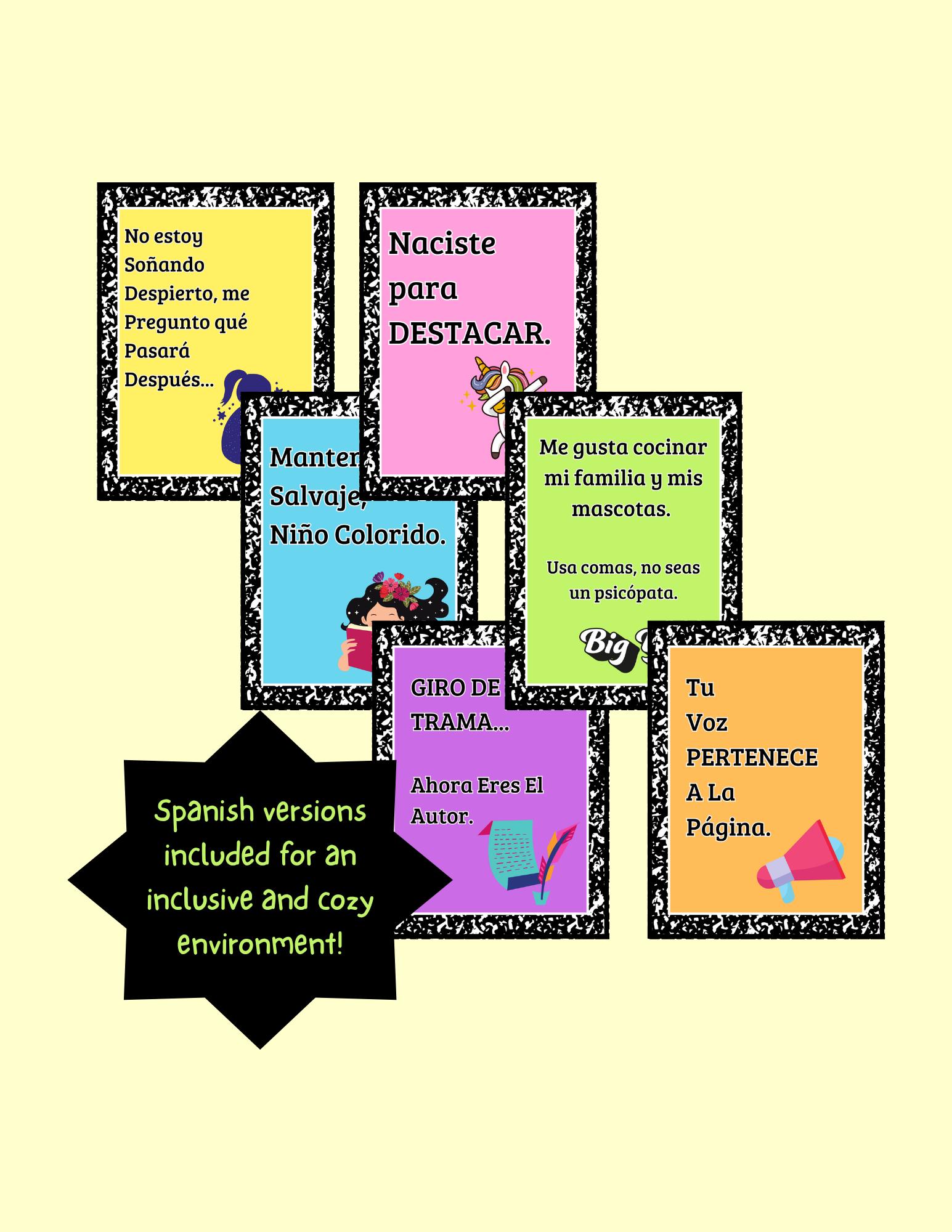 Composition Book Posters Motivational, Funny English Classroom Posters ...