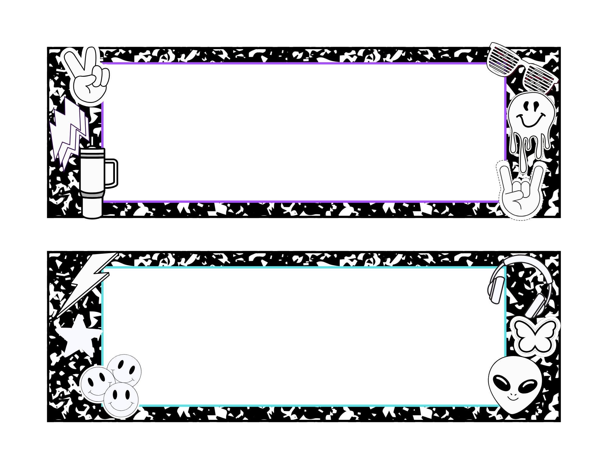 Composition Book Class Decor Student Name Labels, Composition Name Tags ...