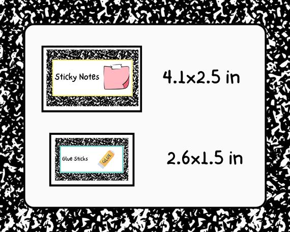 Teacher Toolbox Labels Pastel, Composition Book Classroom Decor ...