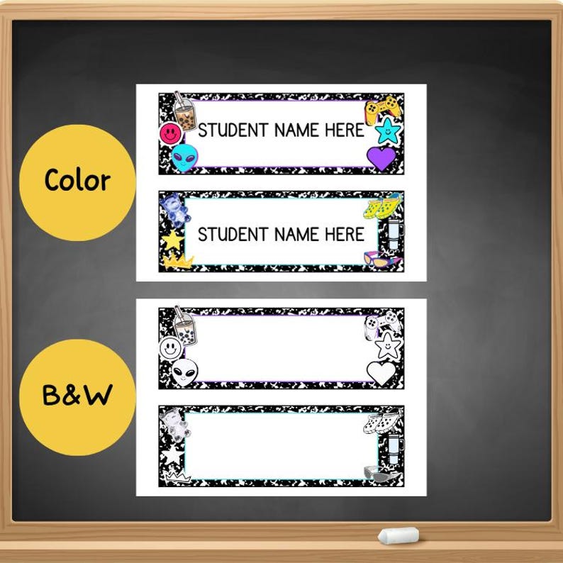 Composition Book Class Decor Student Name Labels, Composition Name Tags ...