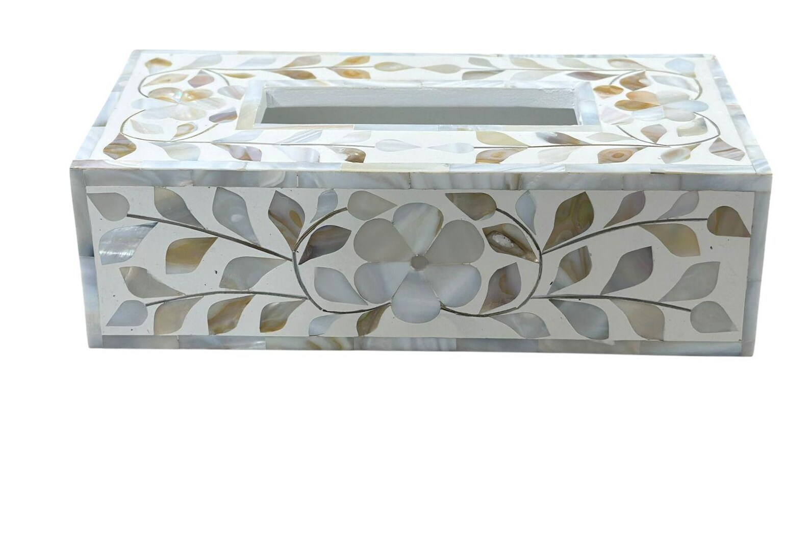 Mother of Pearl Inlay Tissue Box: Handcrafted Floral Design, Mehar ...