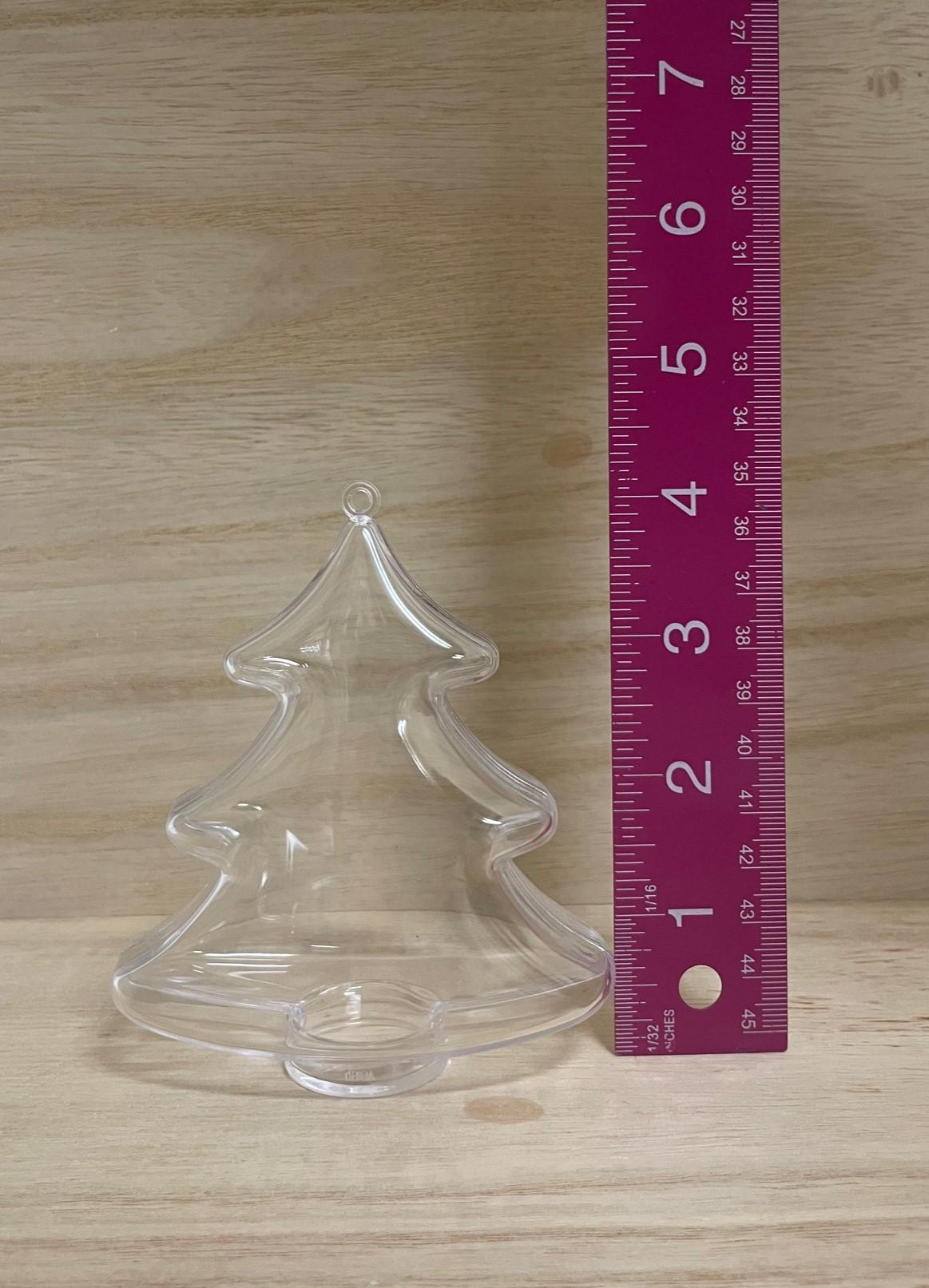 Clear Plastic Christmas Tree - Fillable Holiday Decoration - Set of 24 ...