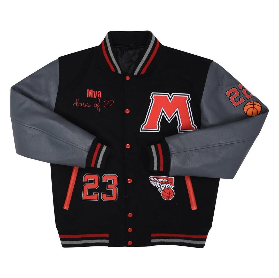 Customizable Varsity Jacket: Personalized Embroidered Letterman Jacket ...