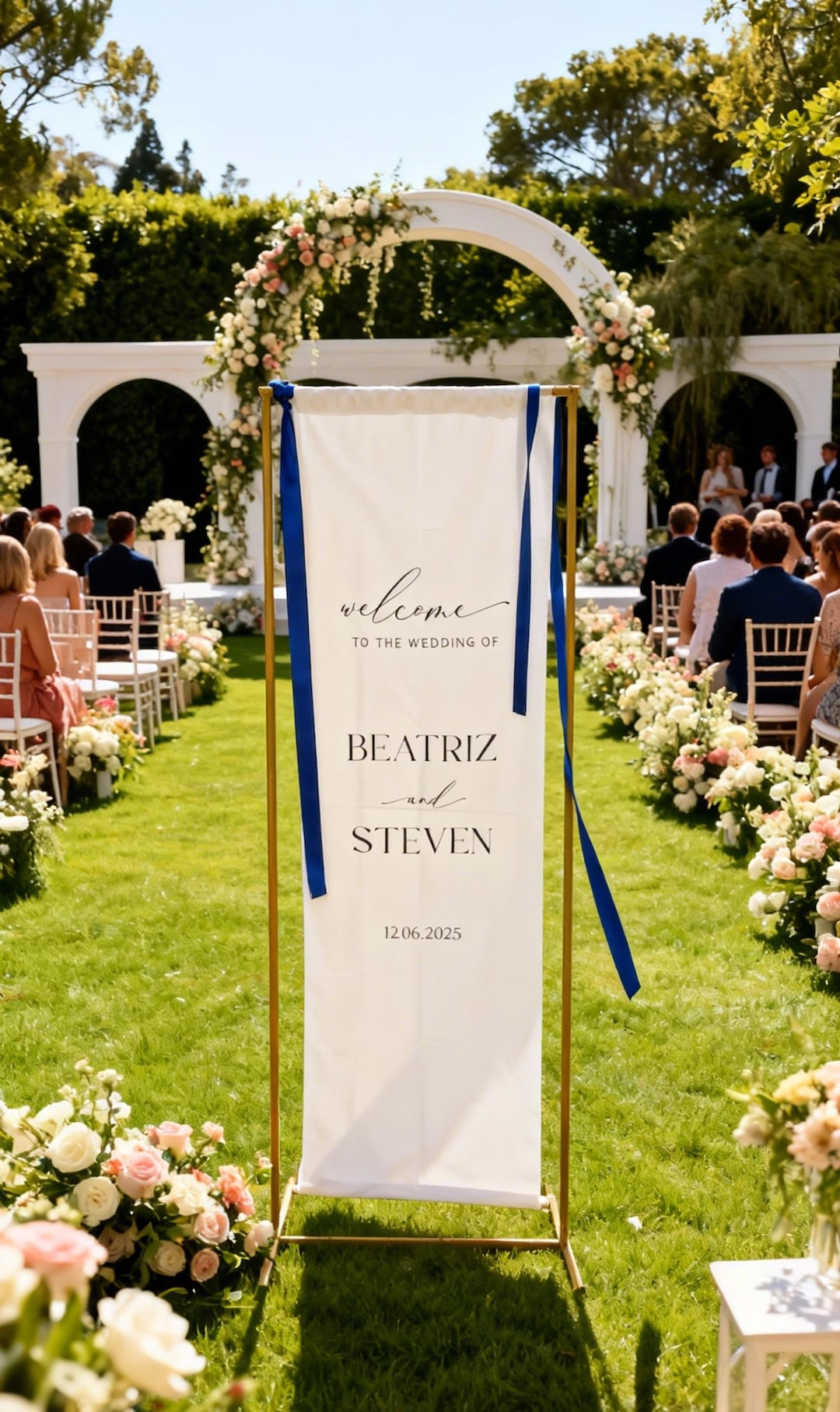 Personalized Linen Wedding Sign, Custom Welcome Sign, Engagement Party ...