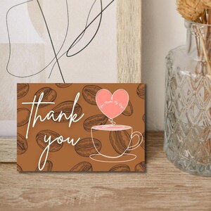 Coffee Shop Thank You Card: Brown Bean Design, Canva Template (digital ...