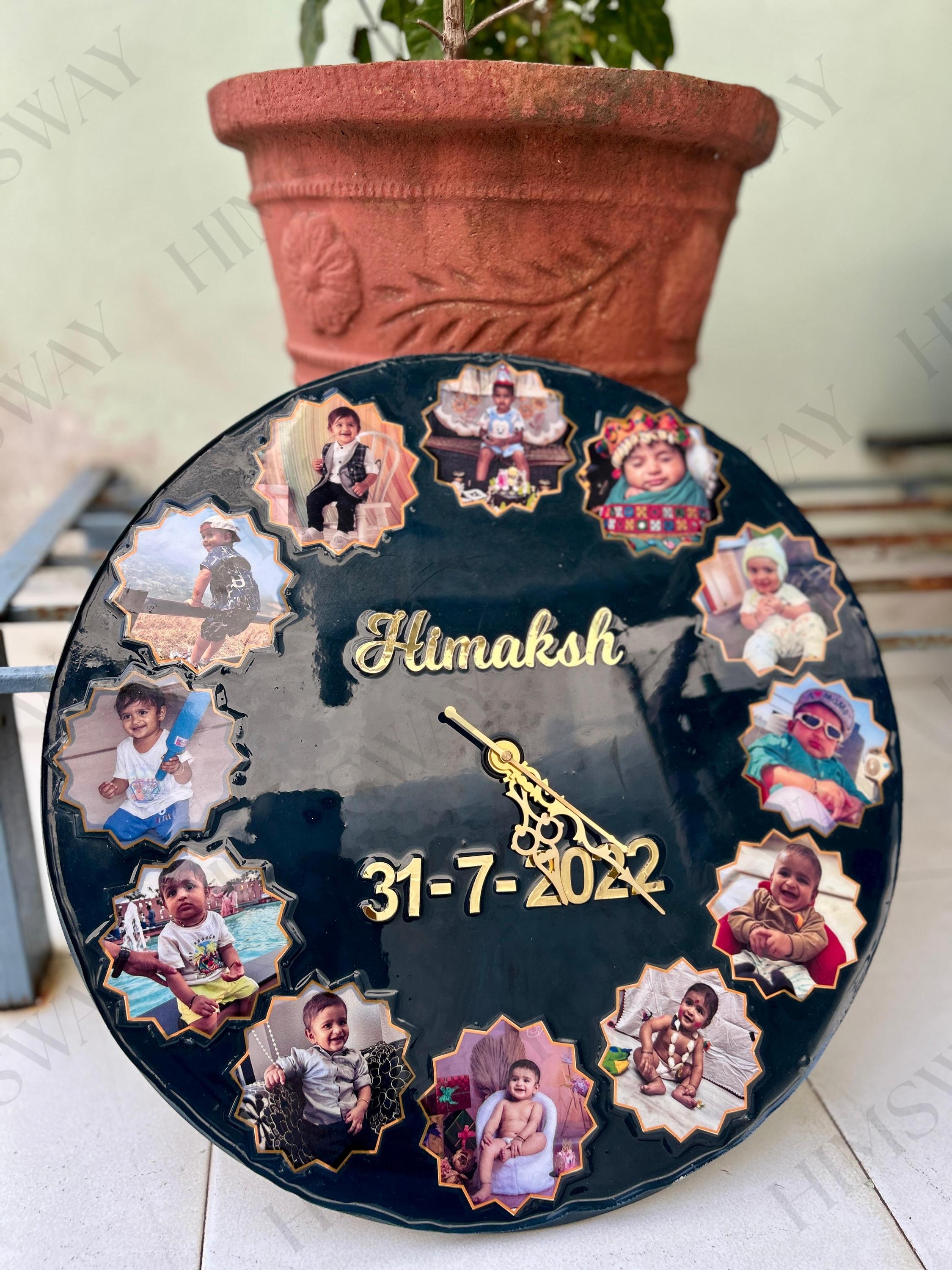 Personalized Photo Resin Clock: Custom Family Keepsake, Unique Wall Art ...