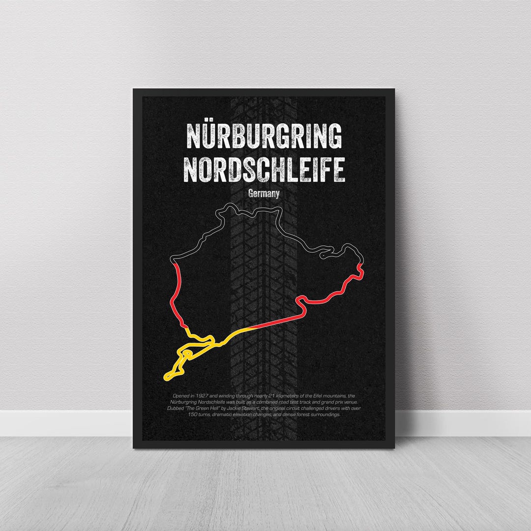 Iconic German Race Circuit – Digital Track Map | Racing Wall Art ...
