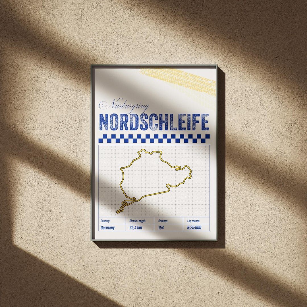 German Race Circuit Poster: Retro Racing Wall Art (digital Download) - Etsy