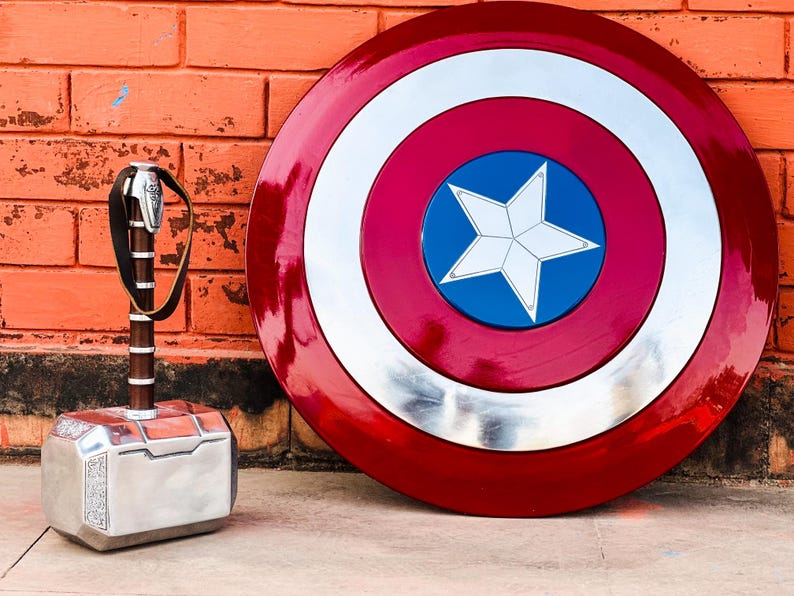 Captain America Shield |thor Hammer | Avenger Eng Game | Shield and ...