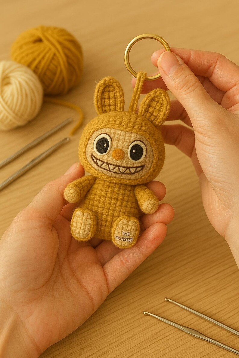 Amigurumi Labubu Keychain Pattern (PDF) – Cute Monster Crochet Tutorial – Intermediate Level ...