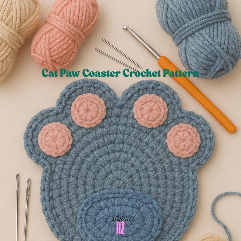 Cat Paw Coaster Crochet Pattern – Cute Amigurumi Animal Paw PDF ...
