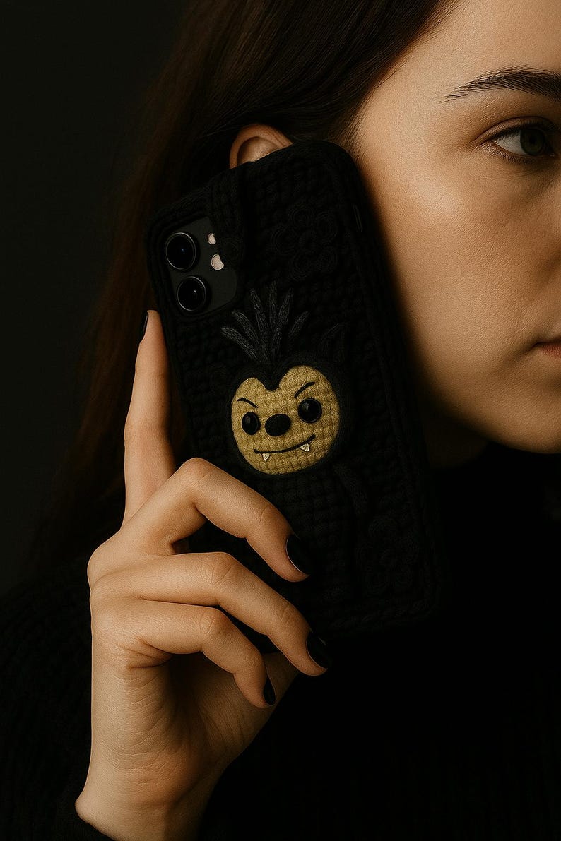 Gothic Labubu Crochet Phone Case Pattern PDF - PNG | Dark Aesthetic ...