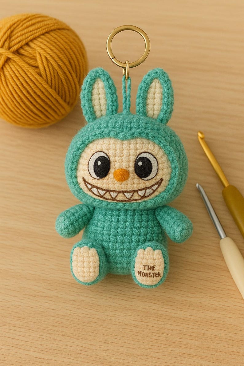 Amigurumi Labubu Keychain Pattern (PDF) – Cute Monster Crochet Tutorial – Intermediate Level ...