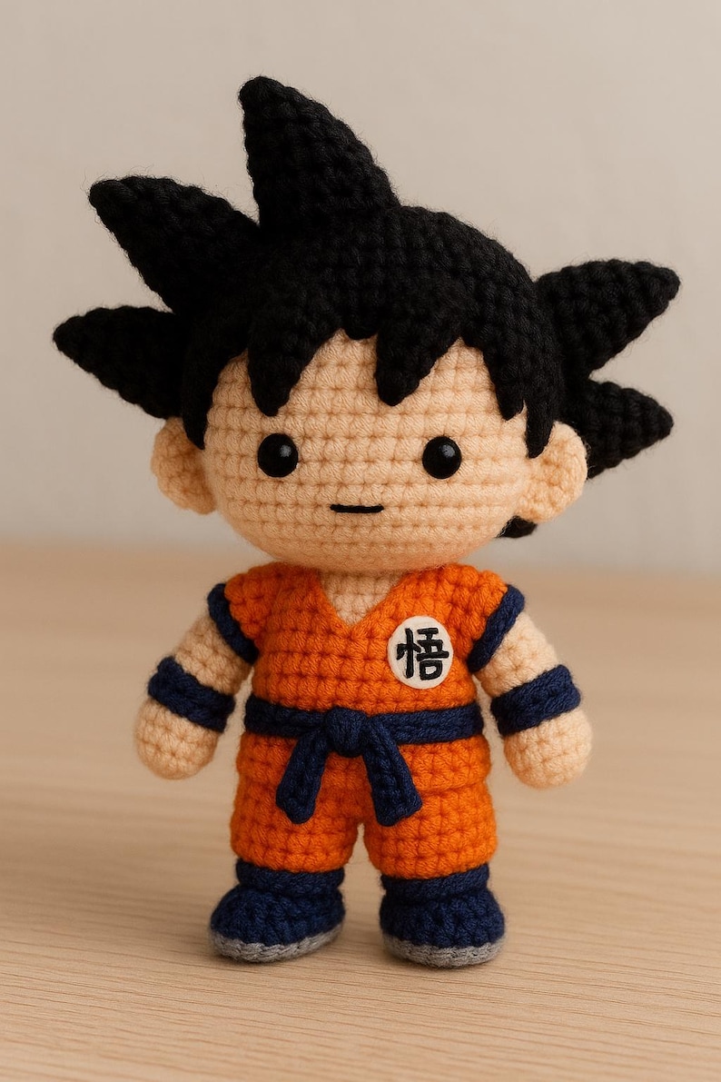 Amigurumi Goku Keychain Pattern – Crochet Anime Doll PDF Tutorial ...
