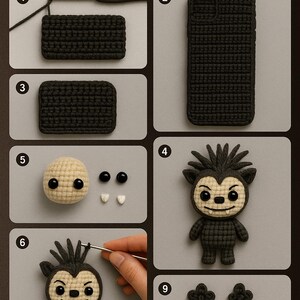 Gothic Labubu Crochet Phone Case Pattern PDF - PNG | Dark Aesthetic ...