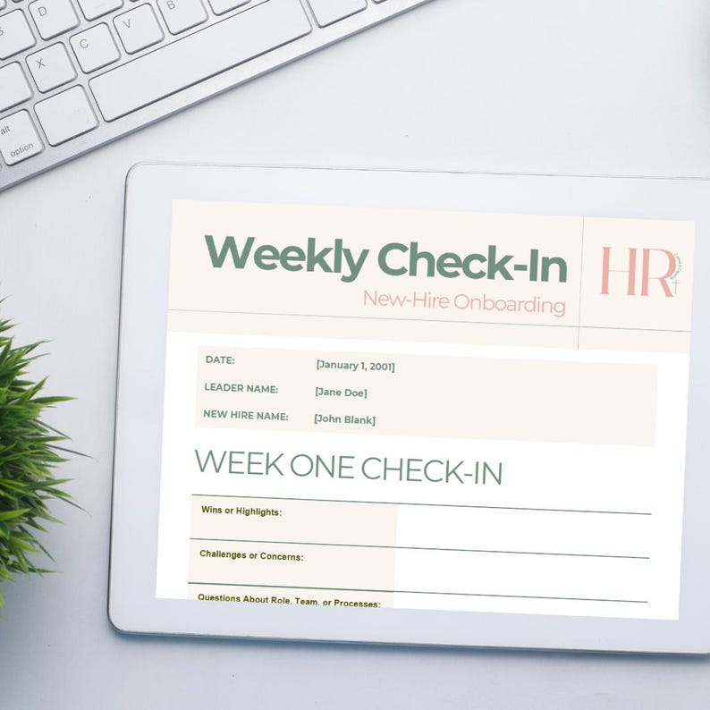 HR New Hire Weekly Check-in Template | HR Onboarding Printable ...