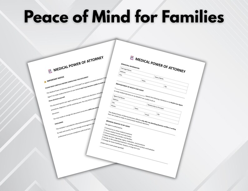 Medical Power of Attorney Template | Editable Healthcare POA Form ...