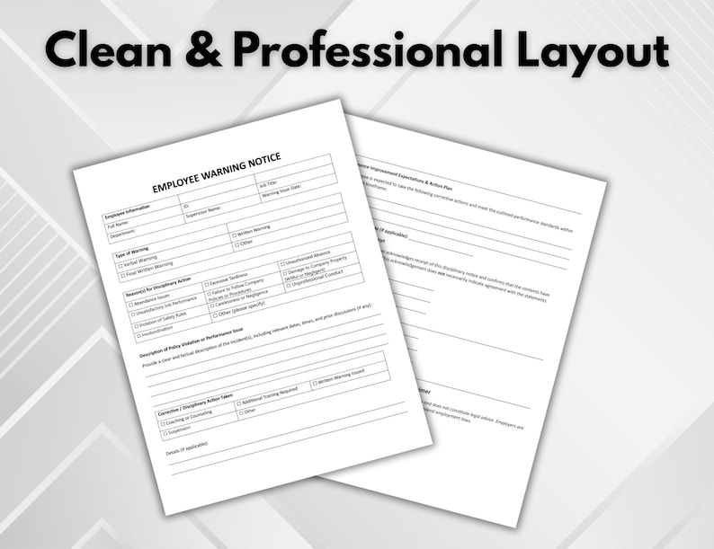 Employee Warning Notice Template | Editable Employee Disciplinary Form ...