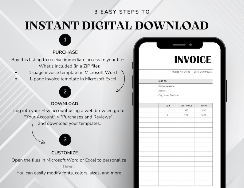 Editable Invoice Template: Word, Excel, Google Docs With Auto Billing ...