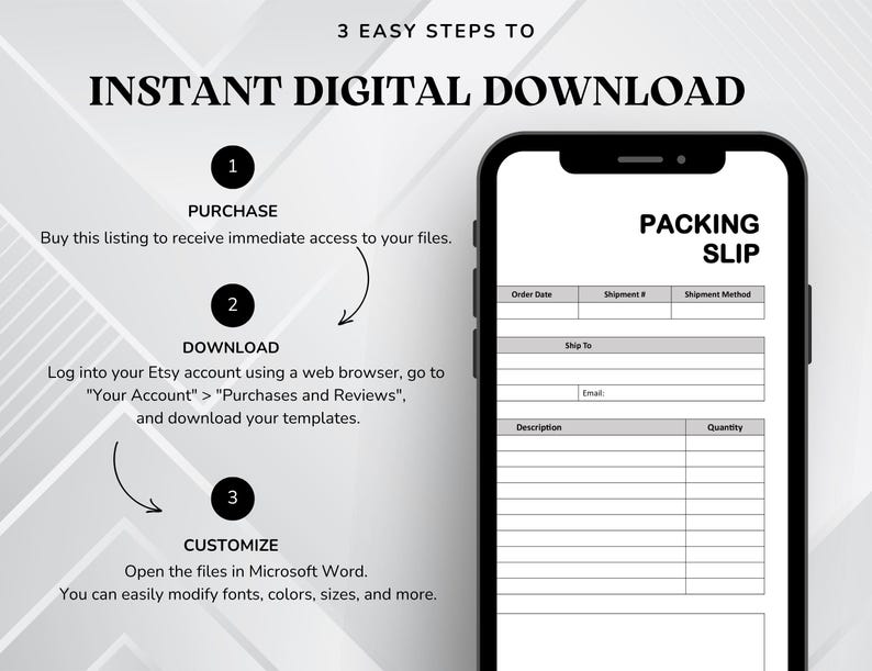 Editable Packing Slip Template. Customer Packing Slip. Printable ...