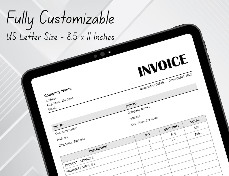 Editable Invoice Template: Word, Excel, Google Docs With Auto Billing ...