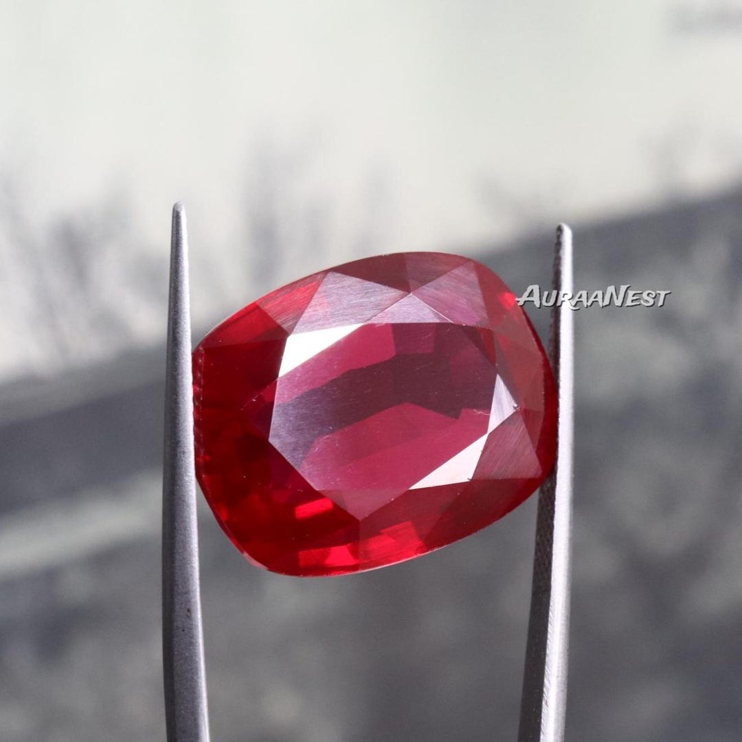 30 Ct Natural Blood Red Ruby Cushion Cut AAA+ Certified Burma Gemstone ...
