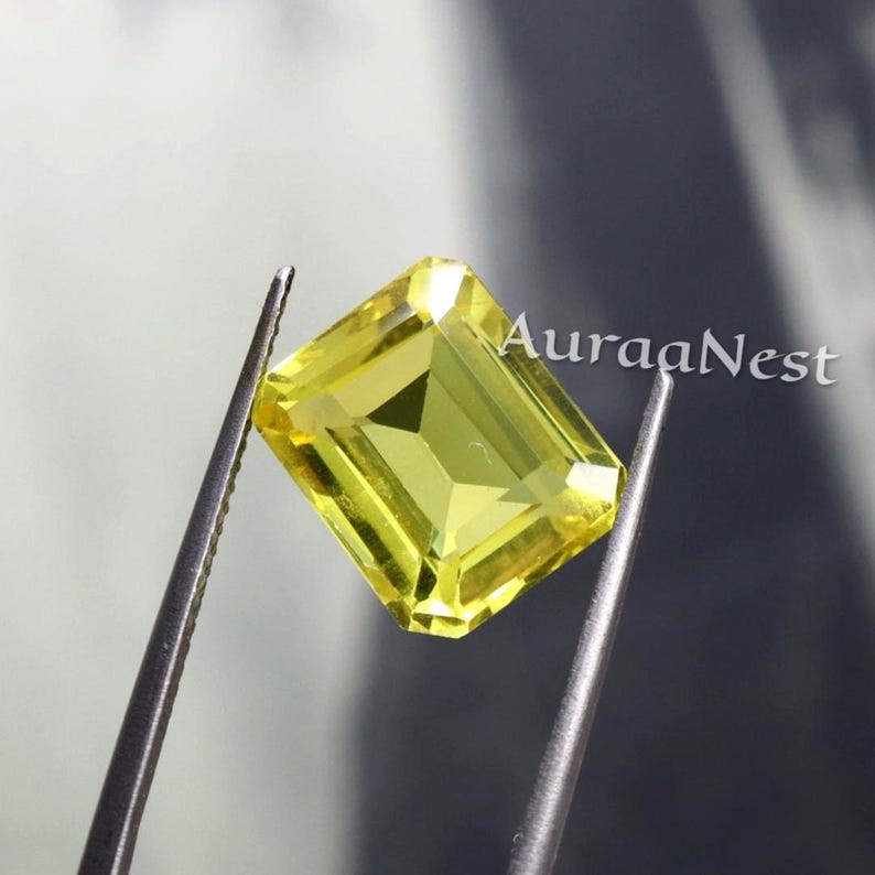 Loose Natural Yellow Sapphire 9.90ct Emerald Cut | Unheated Untreated ...