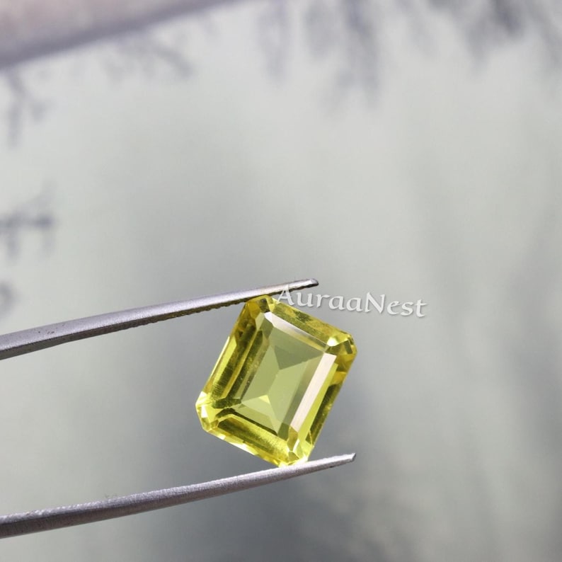 Loose Natural Yellow Sapphire 9.90ct Emerald Cut | Unheated Untreated ...