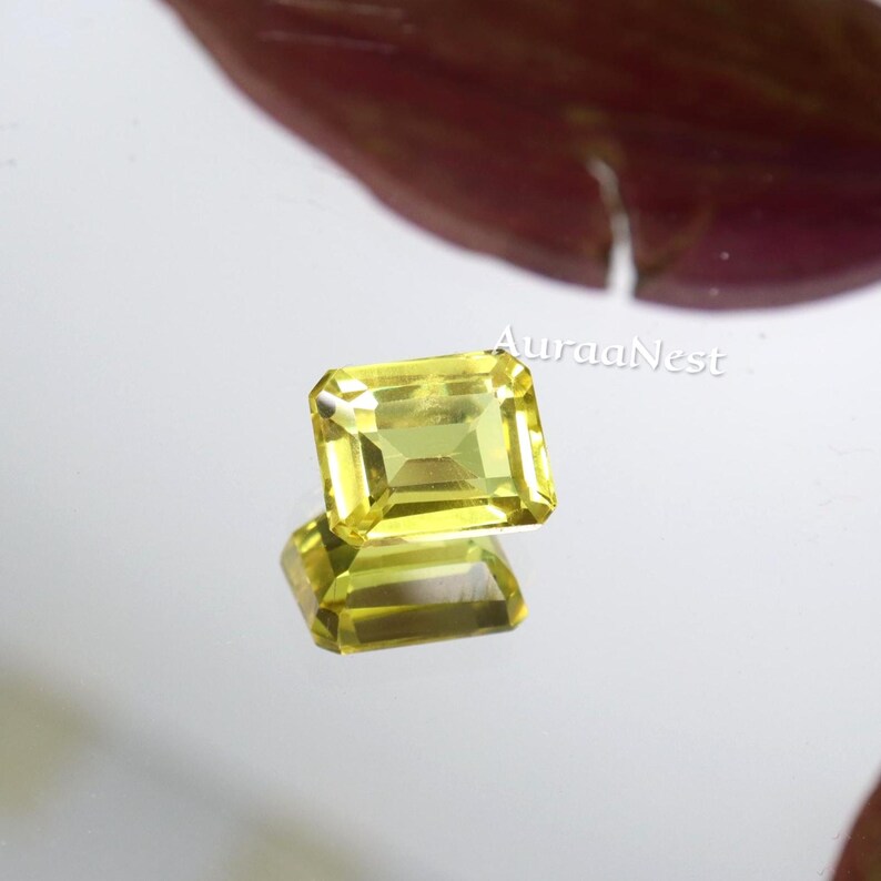 Loose Natural Yellow Sapphire 9.90ct Emerald Cut | Unheated Untreated ...