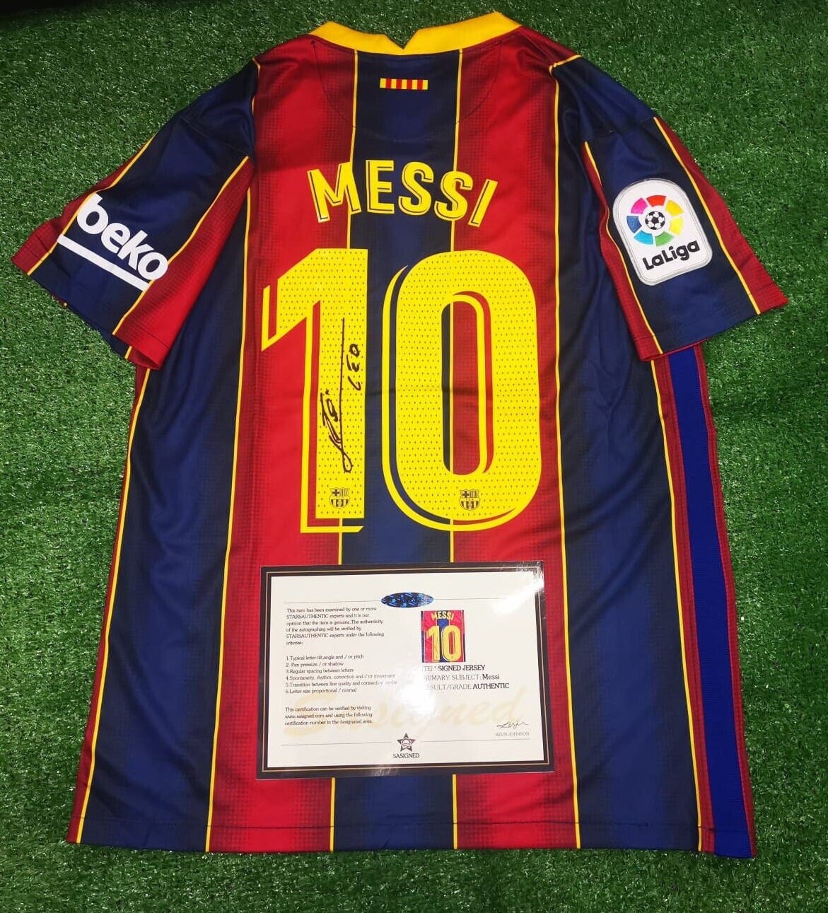 Lionel Messi SIGNED Barcelona HOME 20/21 Signature - Etsy