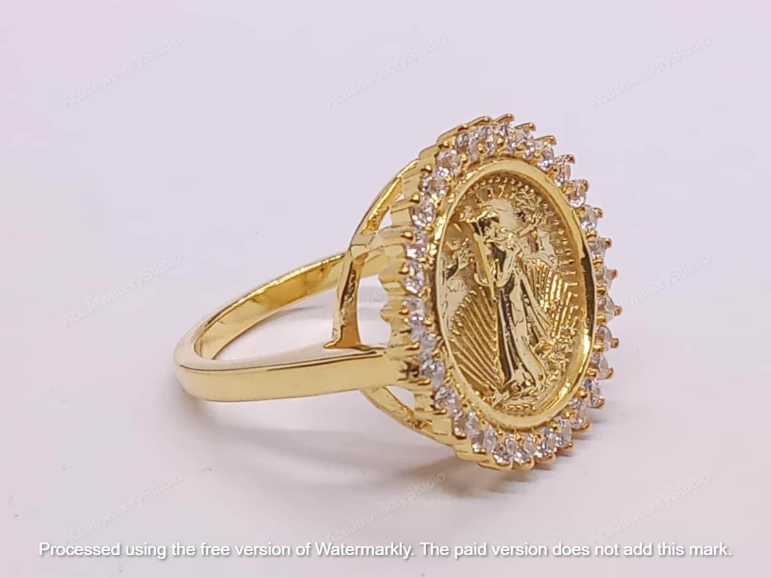 Liberty Coin Ring in 14K Yellow Gold Plated Sterling Silver | Custom ...