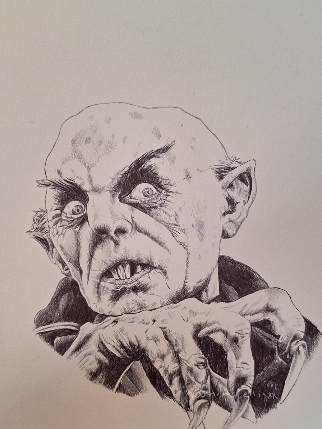 Nosferatu Biro Drawing - Etsy