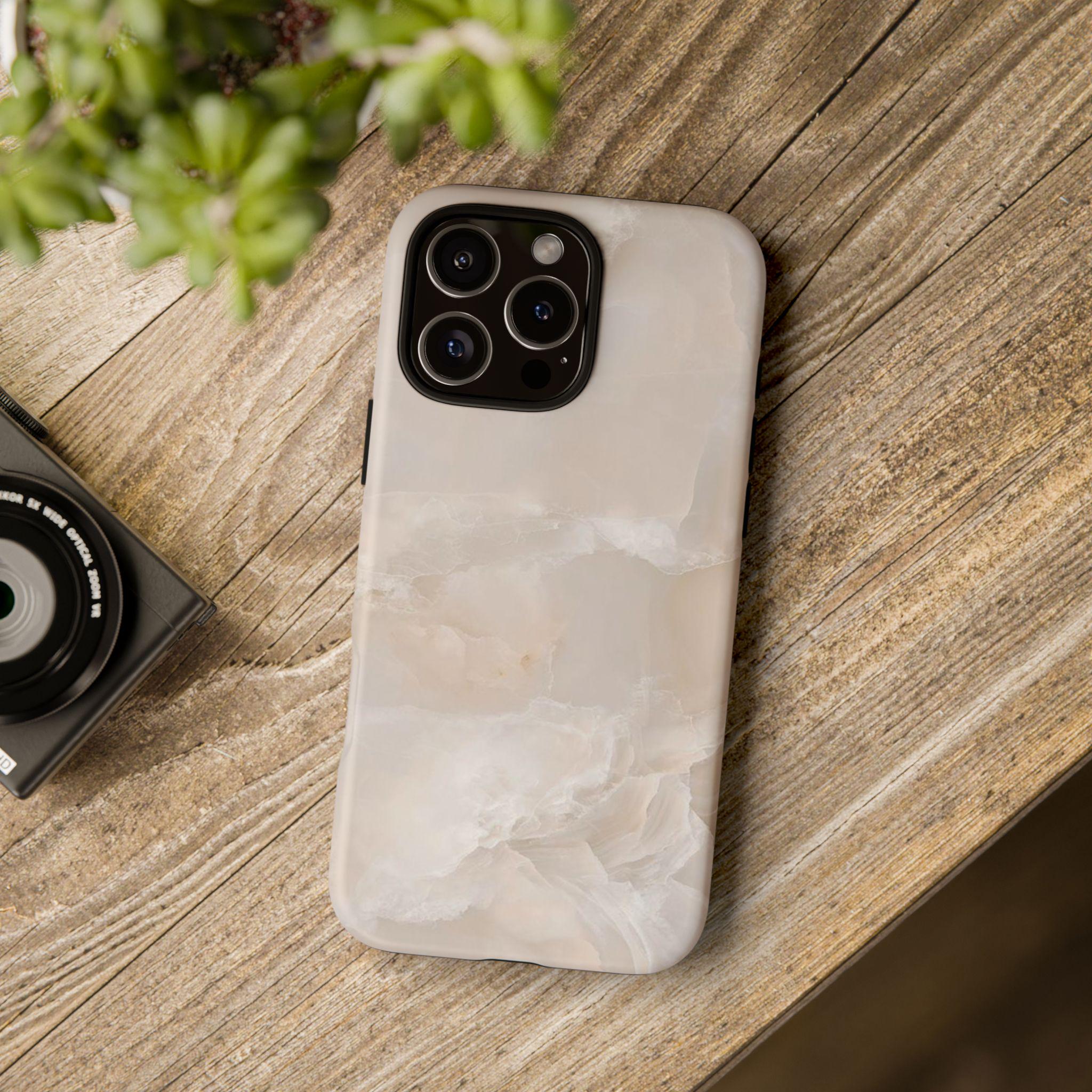 Beige Onyx Marble Phone Case Slim Protective Minimalist Neutral Agate ...
