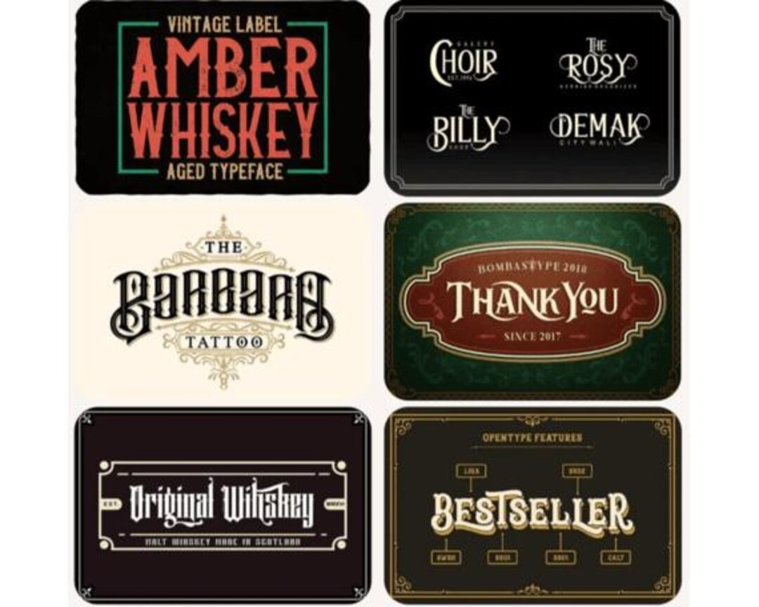 Gothic Tattoo Font Bundle - 200+ TTF Fonts for Designers - Etsy