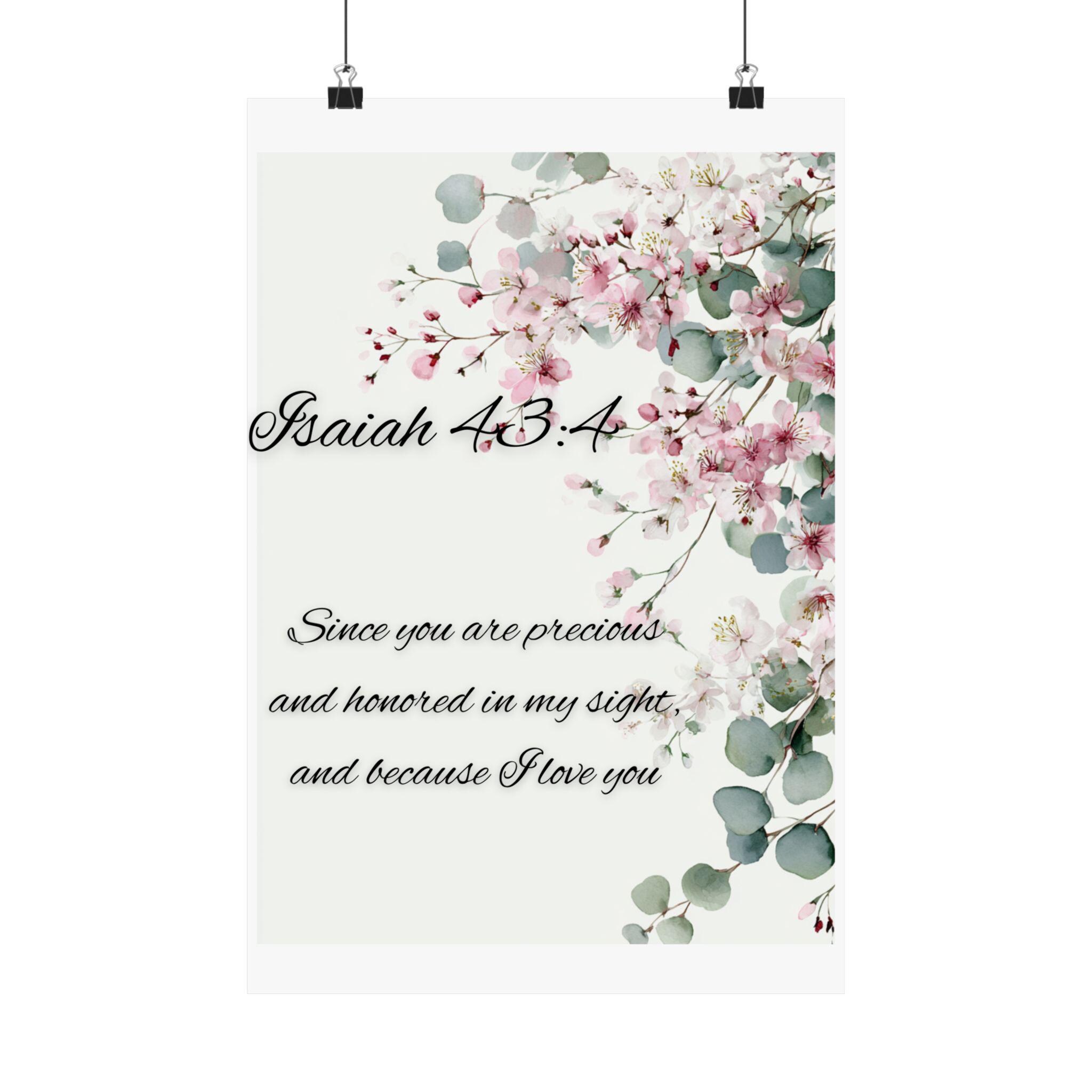 Isaiah 43 4 Wall Art | Bible Verse Print | You Are Precious Scripture ...