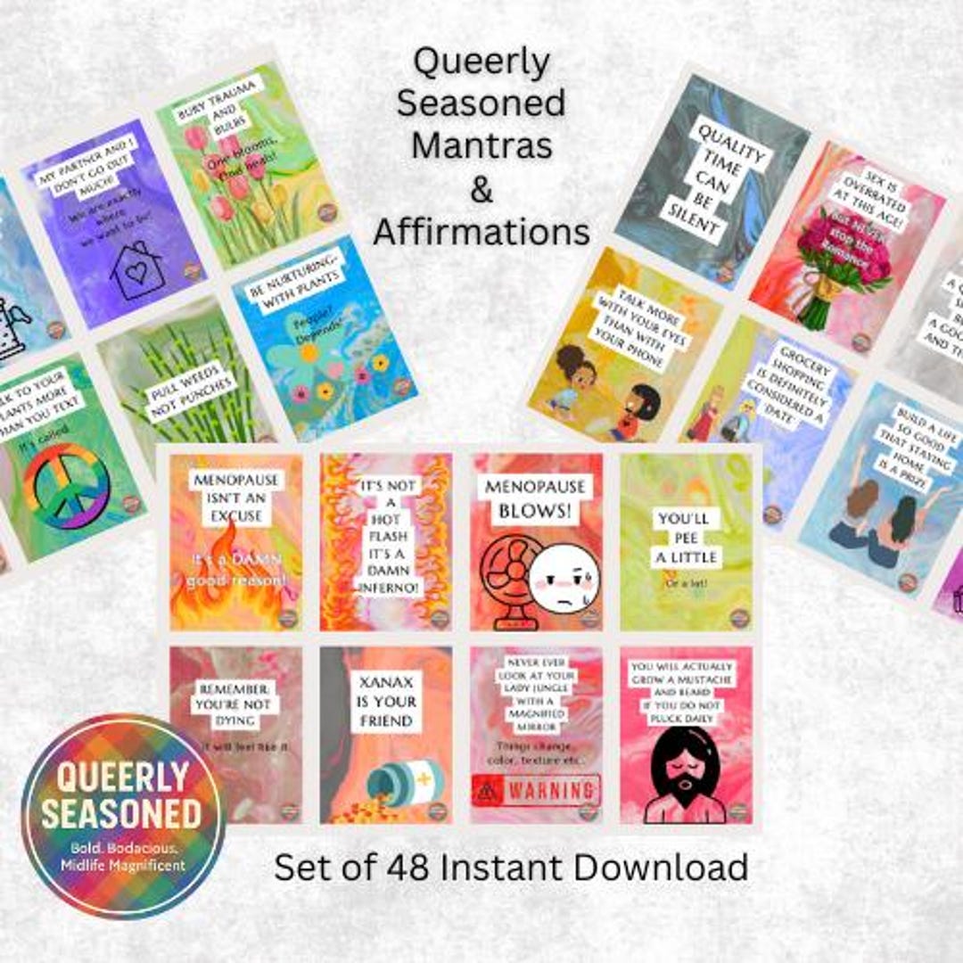 Queer Affirmation Cards: LGBTQ+ Humor, Sass Mantras (PDF Download) - Etsy