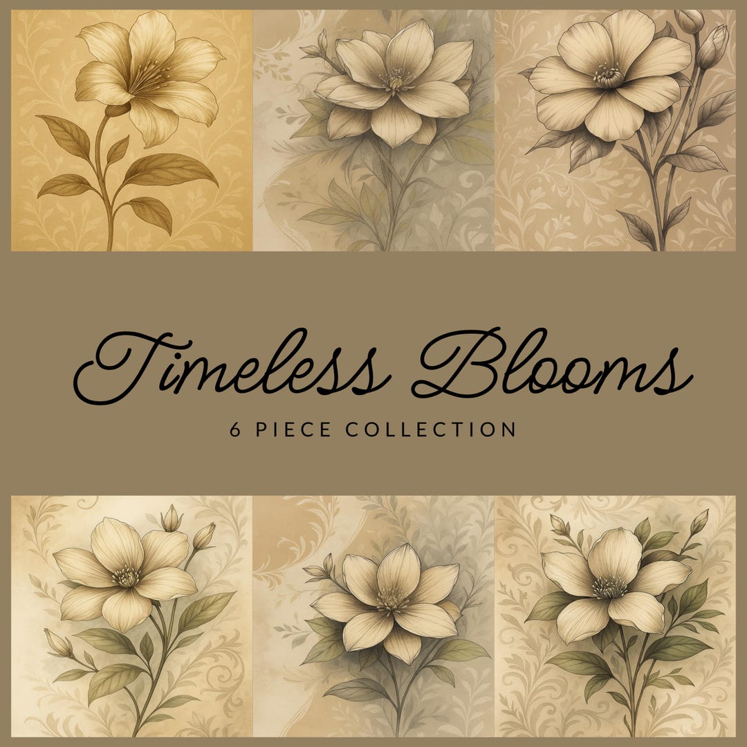 Vintage Sepia Botanical Prints: Neutral Floral Gallery Wall Art ...