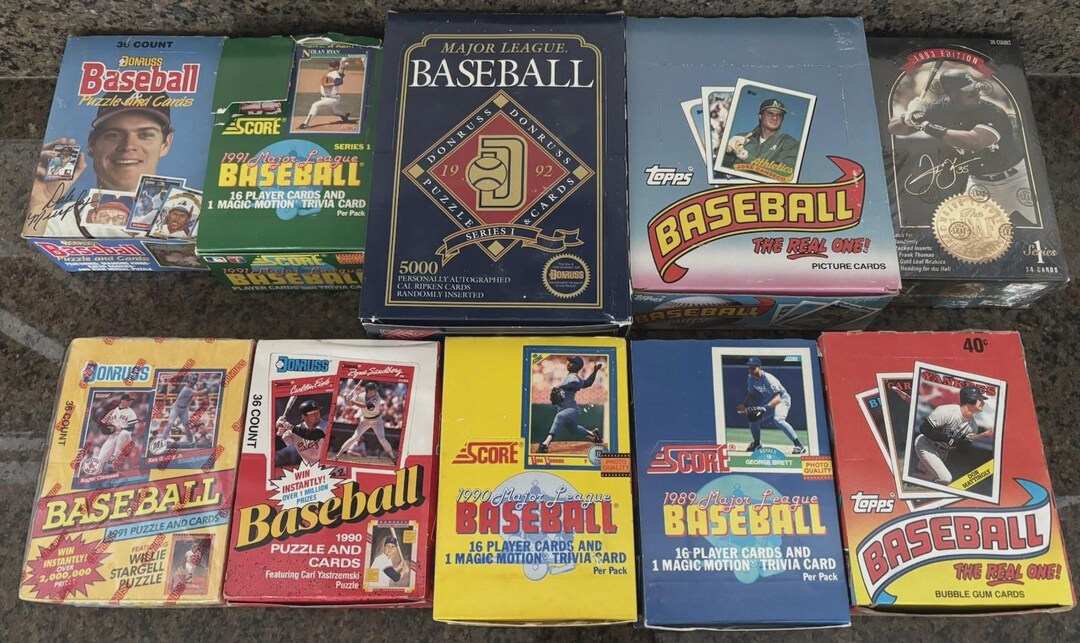 HUGE Lot of 150 Unopened Old Vintage Baseball Cards in Wax Cello Rack ...