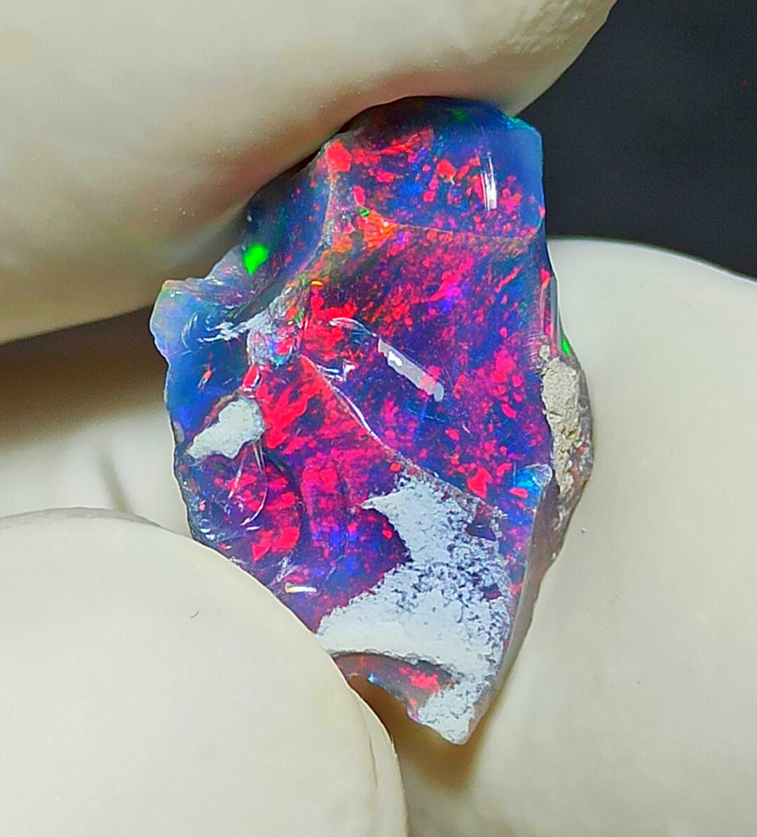 2.65 Cts. Dyed Black Ethiopian Opal Rough: Loose Gemstone ( 16x10x5 MM ...