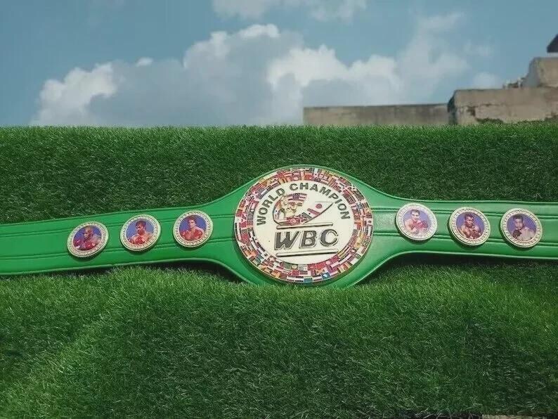 WBC World Champion Boxing Belt Replica – Green Strap With World Flags ...