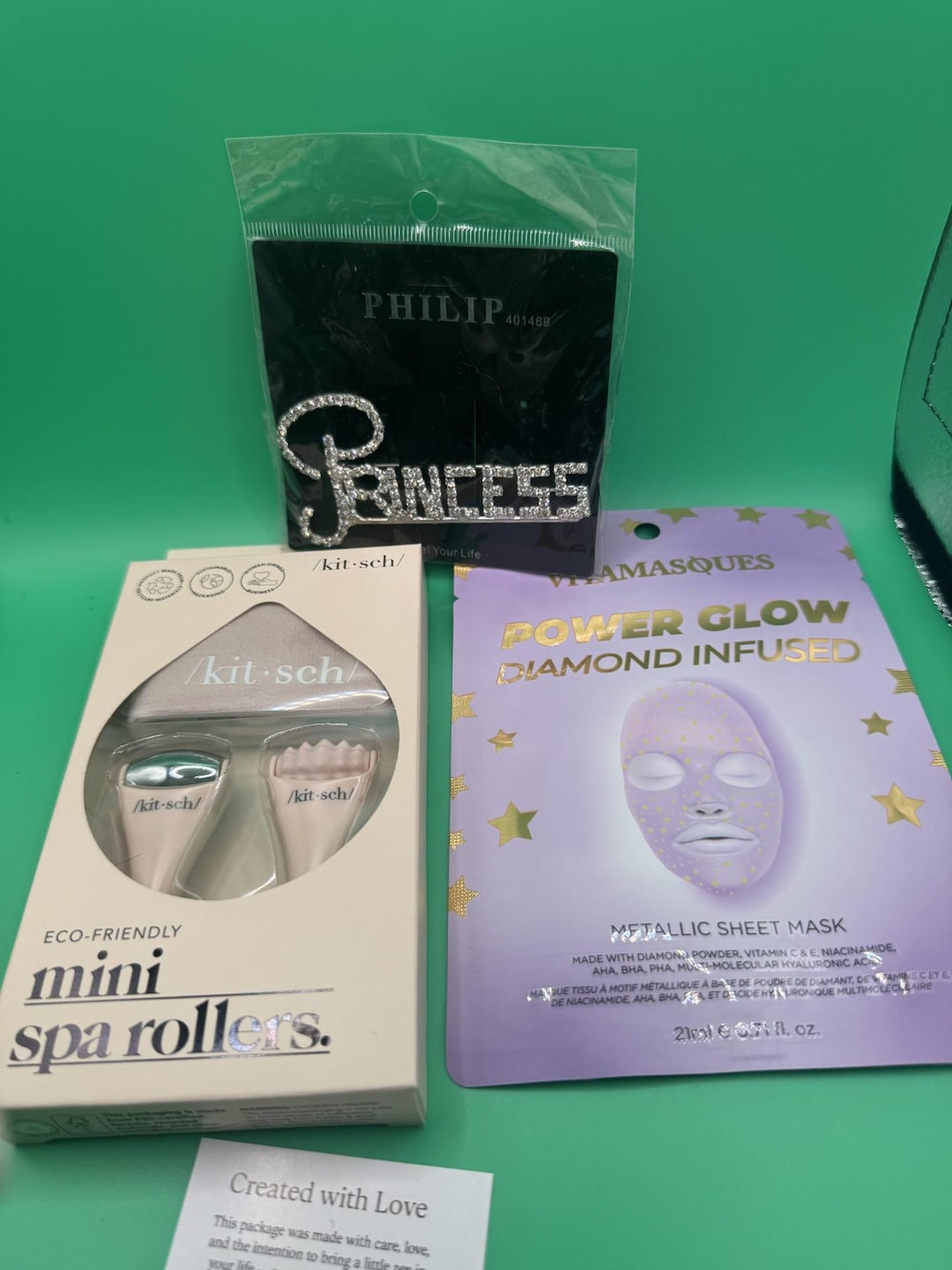 Princess Spa Gift Set- Mini Facial Rollers and Diamond Glow Sheet Mask ...