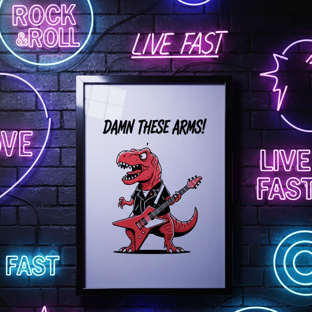 Funny T-rex Punk Rock PNG Pack – Digital Download for T-shirts ...